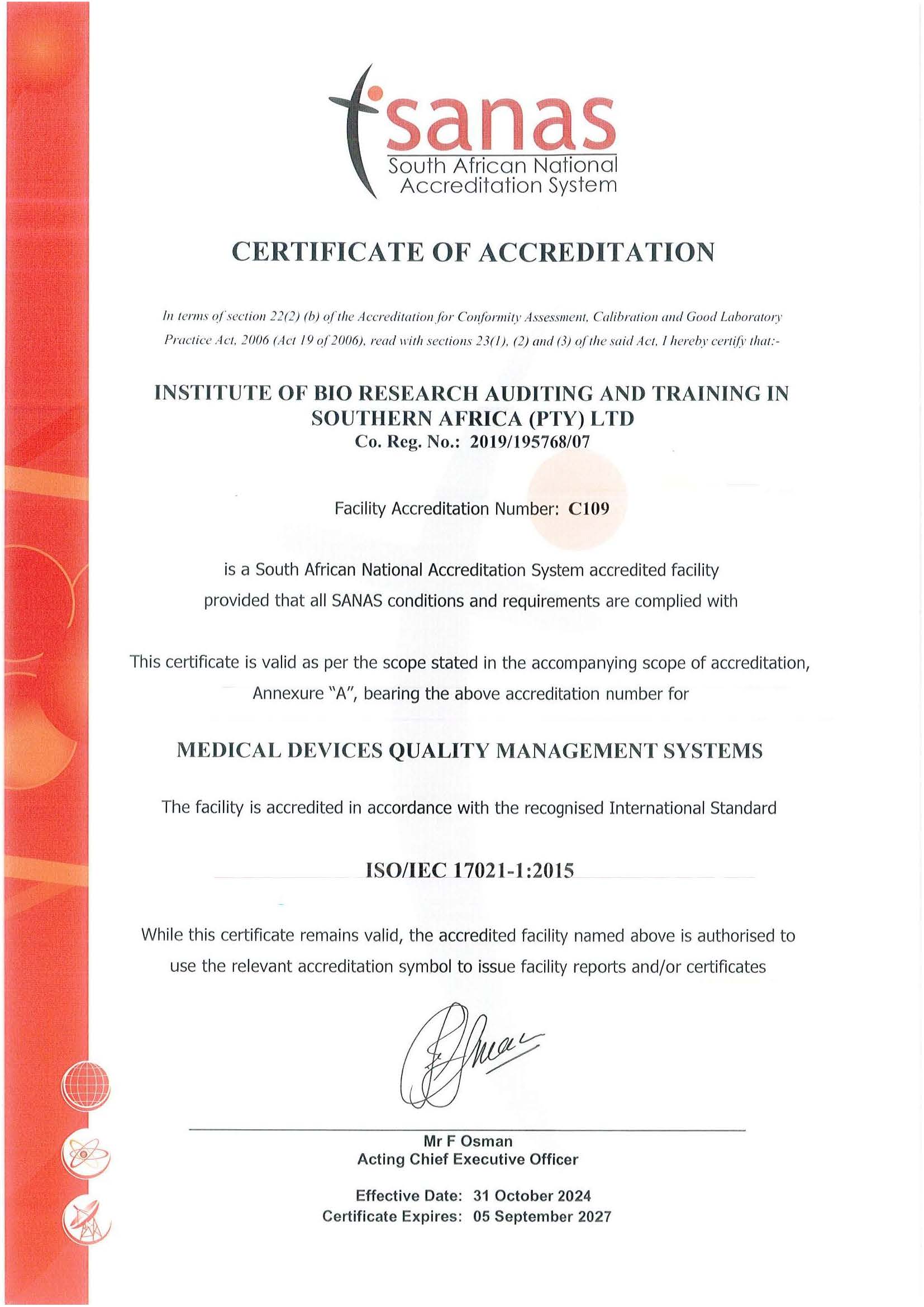 IBRATSA ISO QMS Certification Services